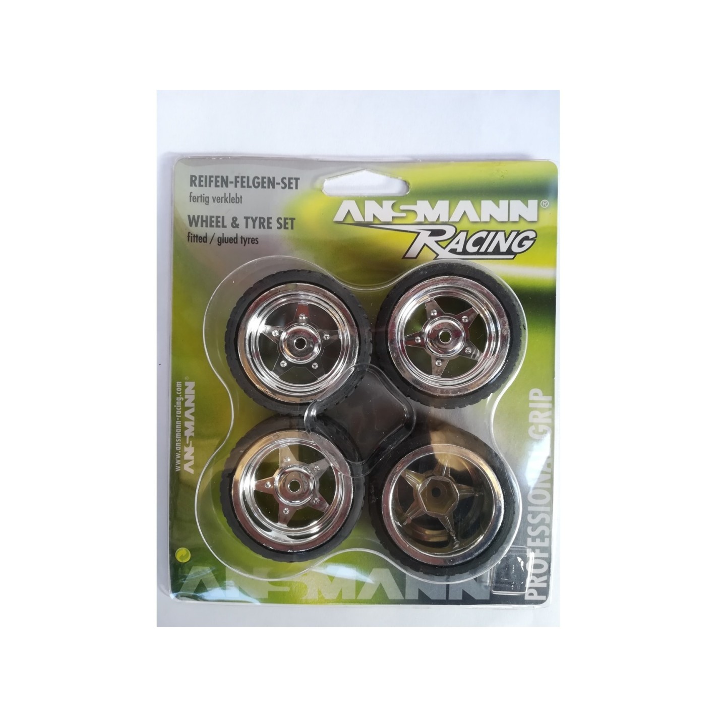 Ansmann Racing - SET GOMME Mini (4Pz) 1/18 ON ROAD Cerchio Cromato