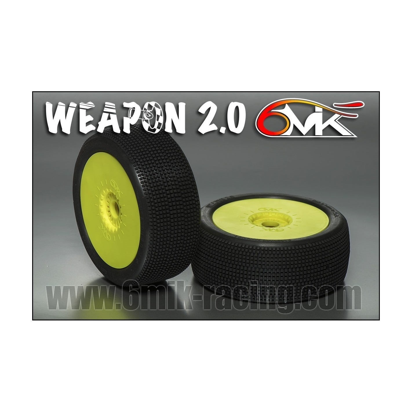 6MIK - Coppia gomme 1:8 Buggy Weapon 2.0 (0/18° Soft) incollate su ...