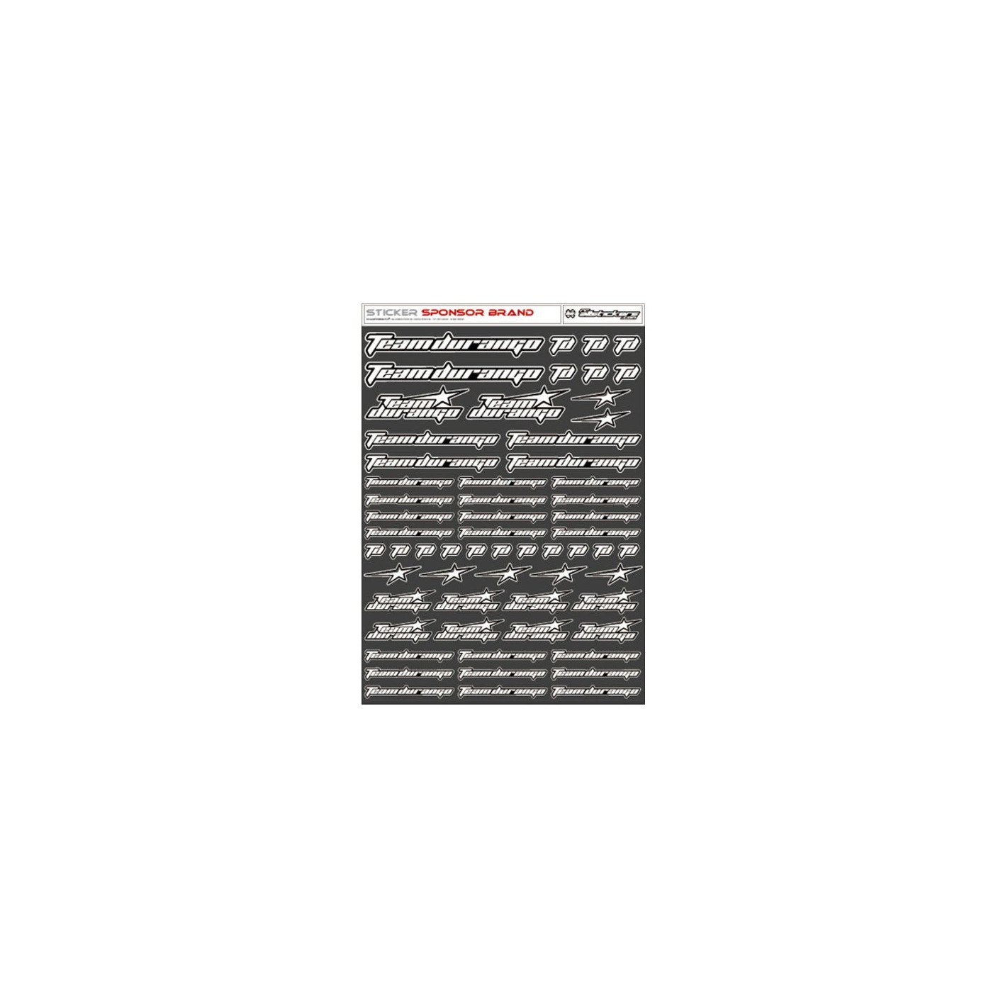 RCALLSTICKERS - TEAM DURANGO BRAND DECAL SHEET WHITE