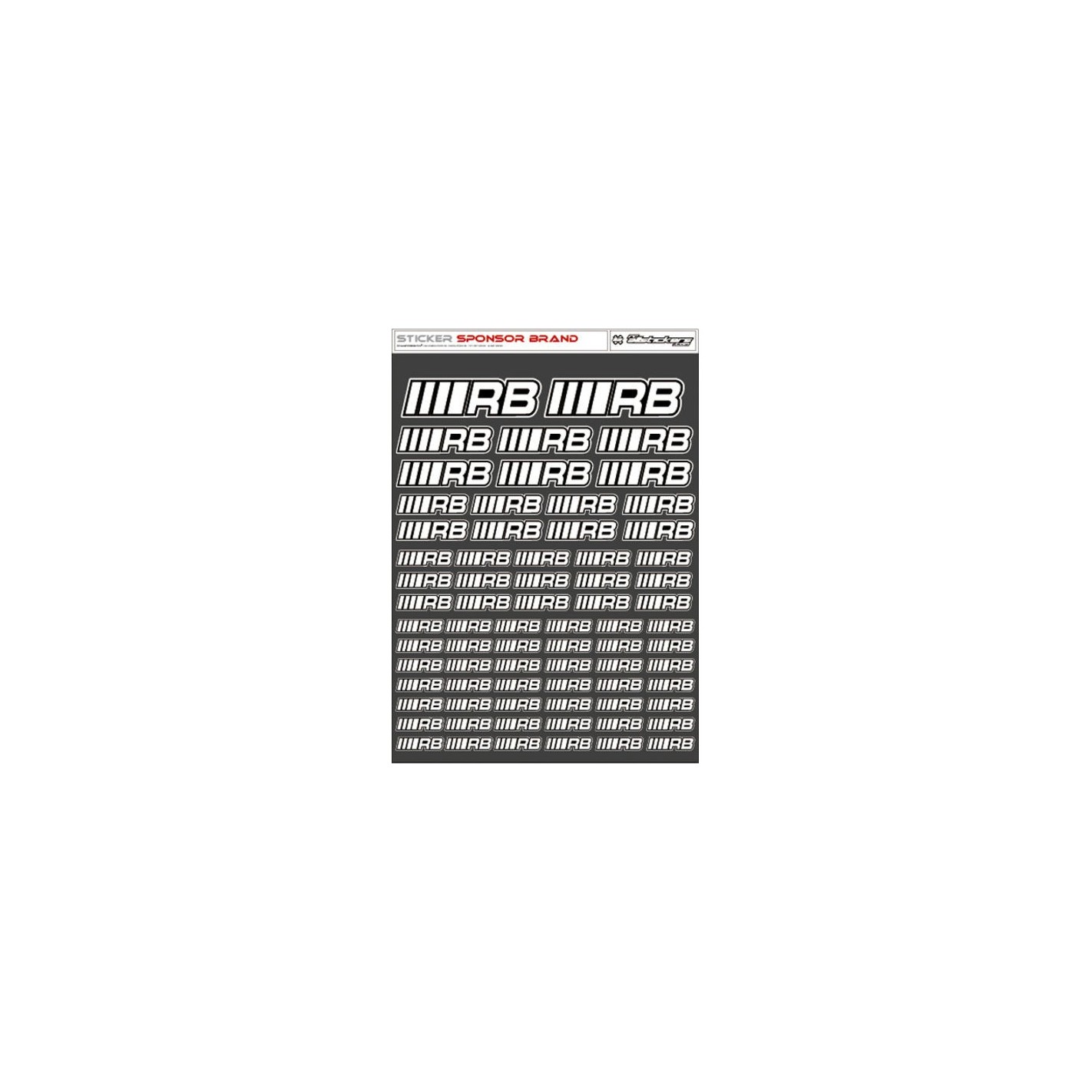 RCALLSTICKERS - RB BRAND DECAL SHEET WHITE